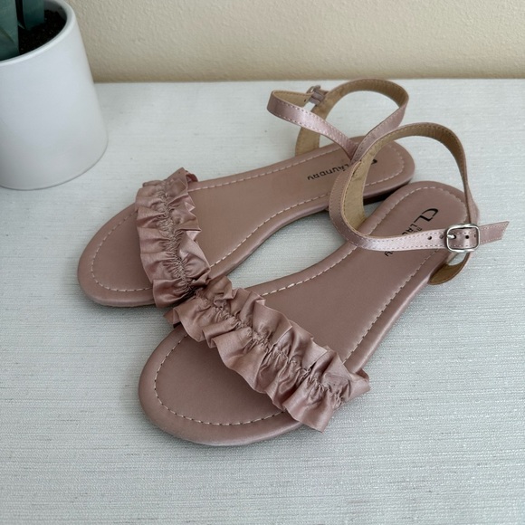 CL by Laundry | Shoes | New Cl By Laundry Blush Satin Ruffle Slingback ...